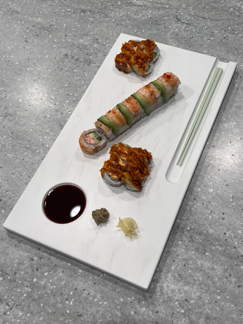 Corian Sushi Board, Sushi Plate - Modern Sushi Serving Tray - Etsy
