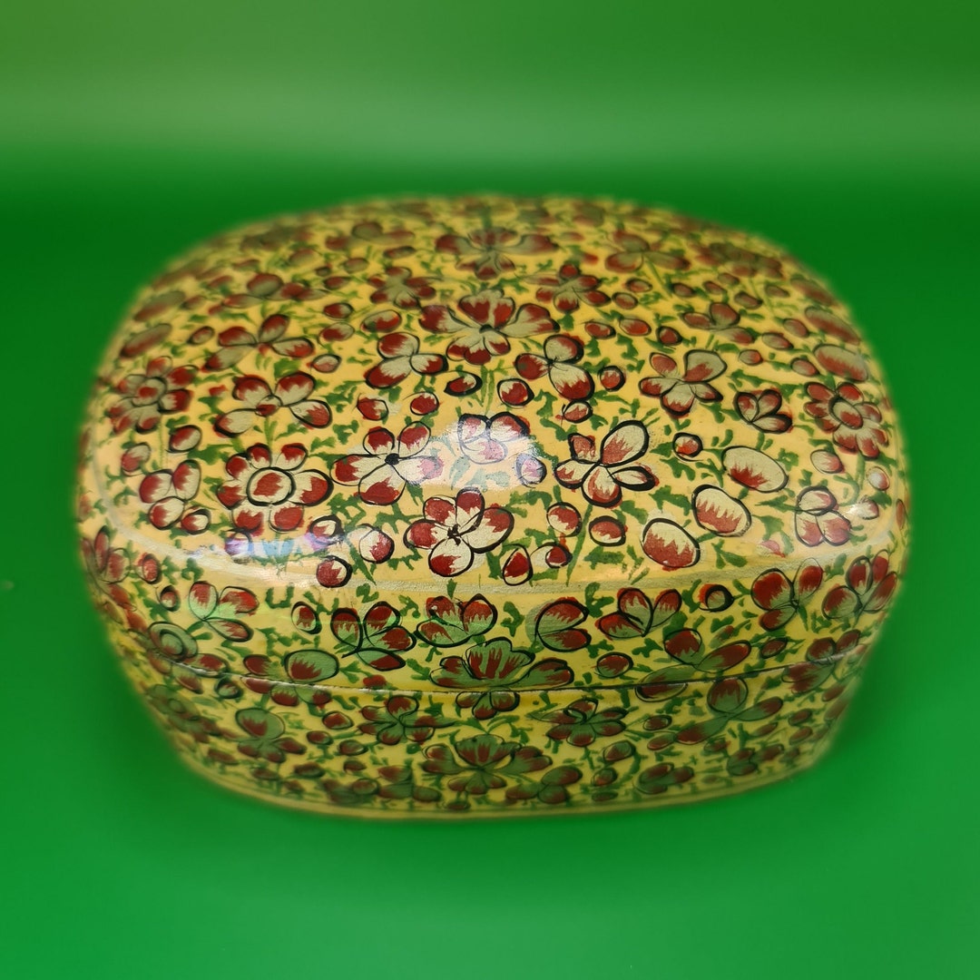 Hand Crafted Kashmiri Papier Mache Box. Floral Gift Box. Hand Painted ...