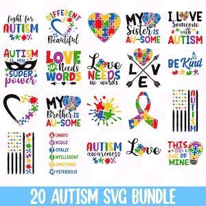 Autism SVG Bundle | SVG Cut Files | Commercial Use | Instant Download ...