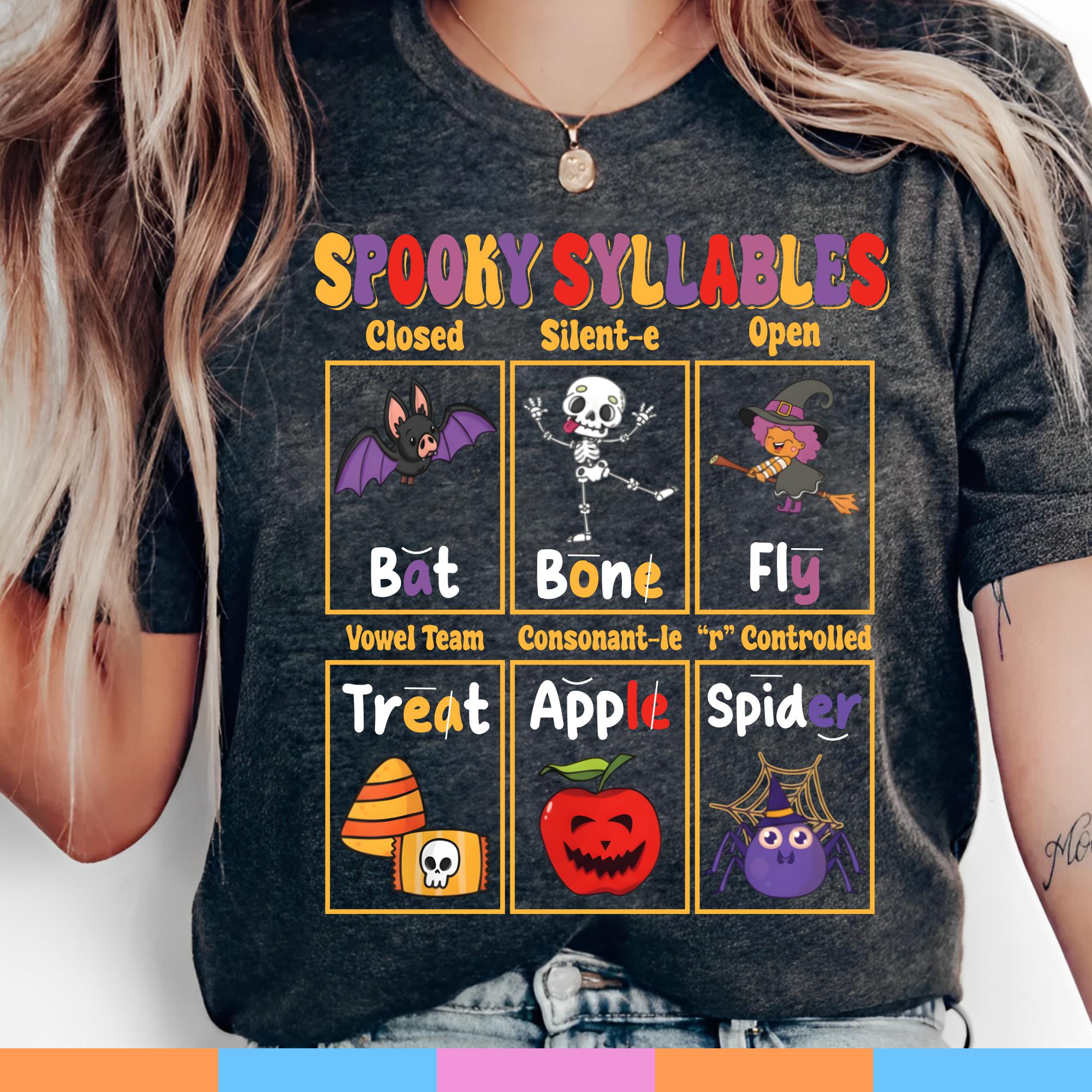 Spooky Syllables Teacher Png, Funny Halloween, Educational Kids Png ...