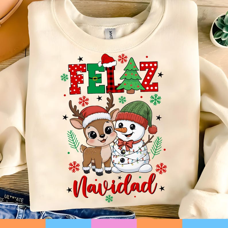 Merry Christmas PNG Spanish Christmas Png Christmas Shirt Sublimation ...