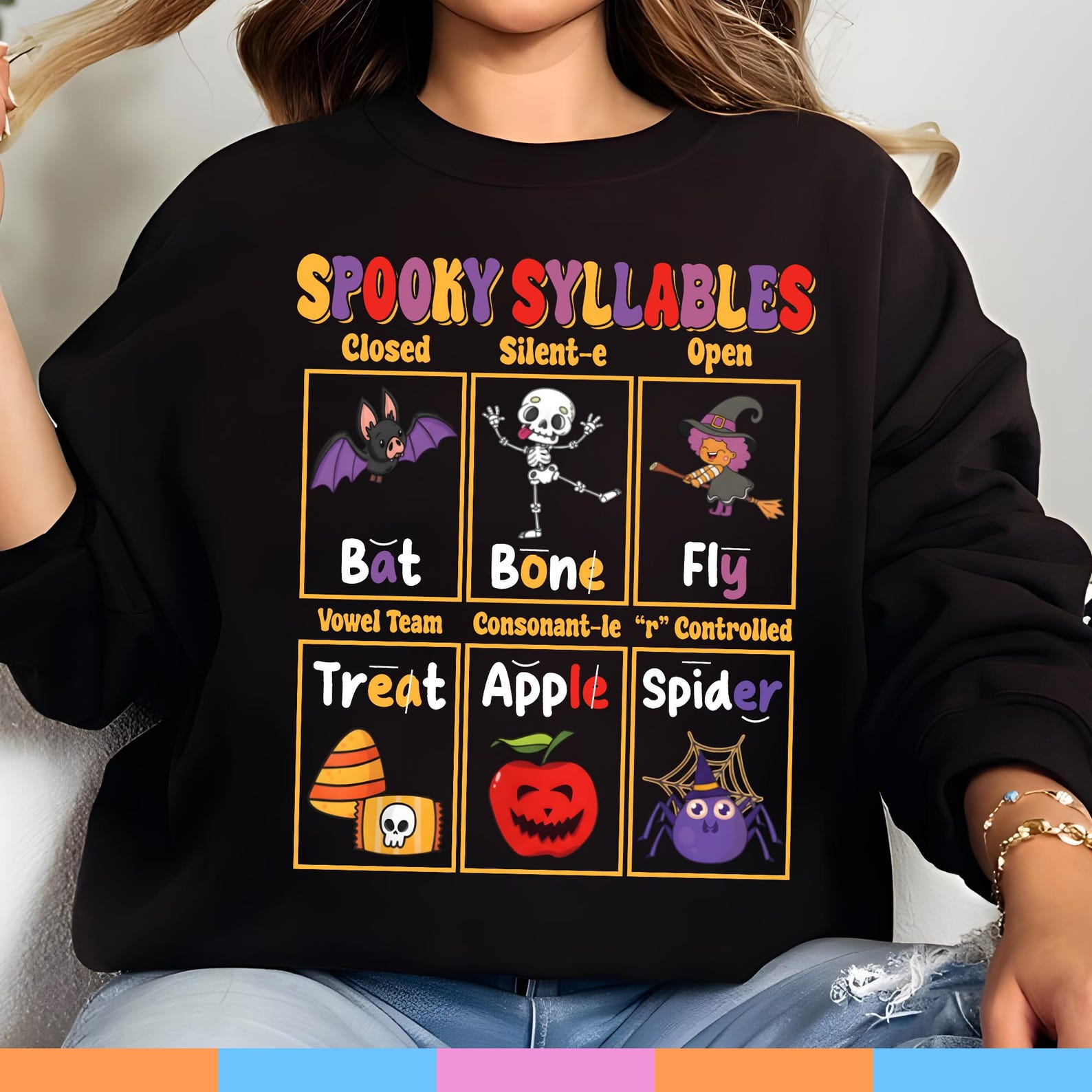 Spooky Syllables Teacher Png, Funny Halloween, Educational Kids Png ...