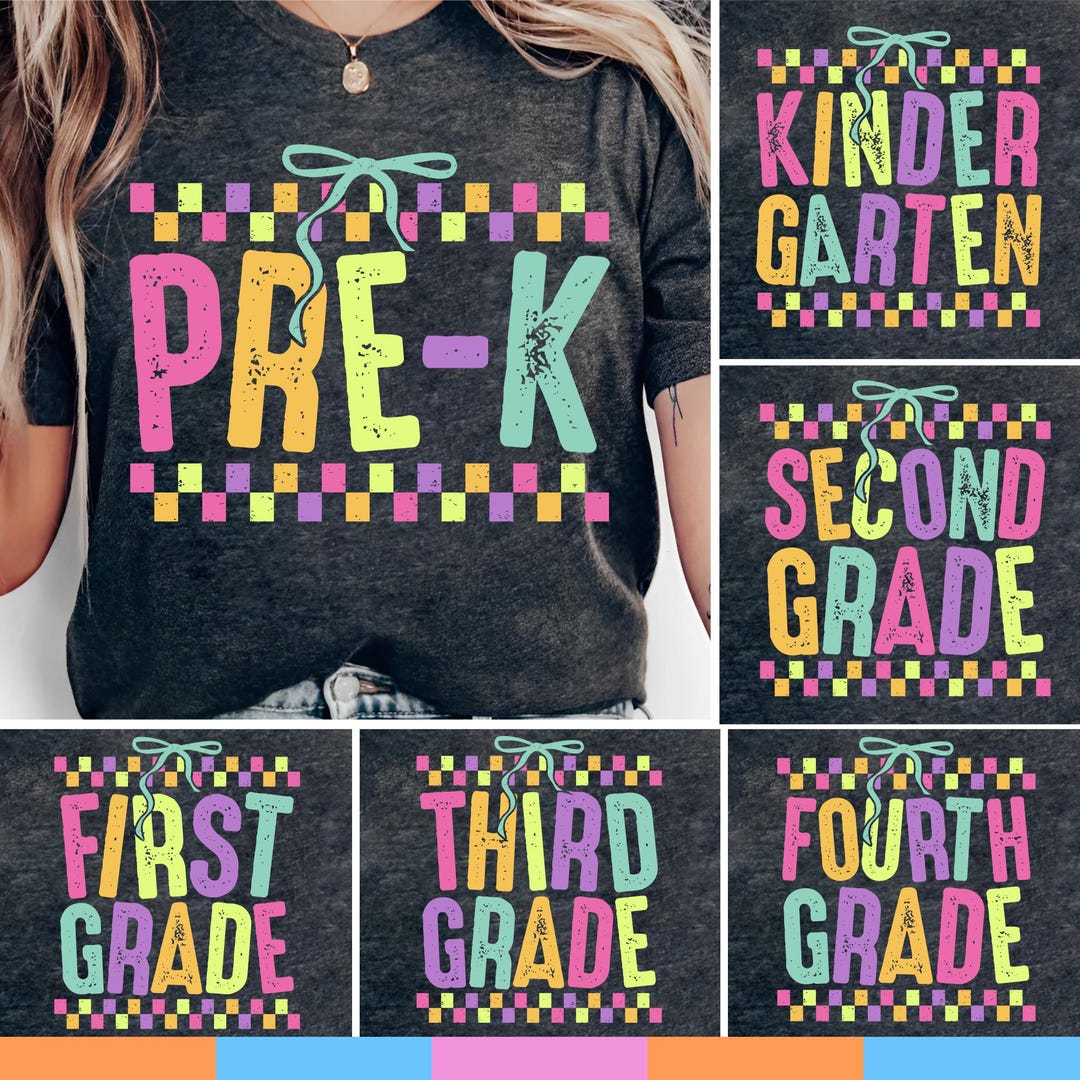 Preppy Back to School Retro Bundle PNG, First Day of School Designs ...