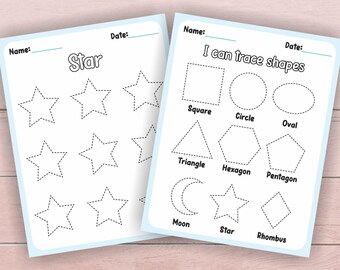 Preschool Shape Tracing, Basic Shape Tracing, Shape Tracing Worksheets ...