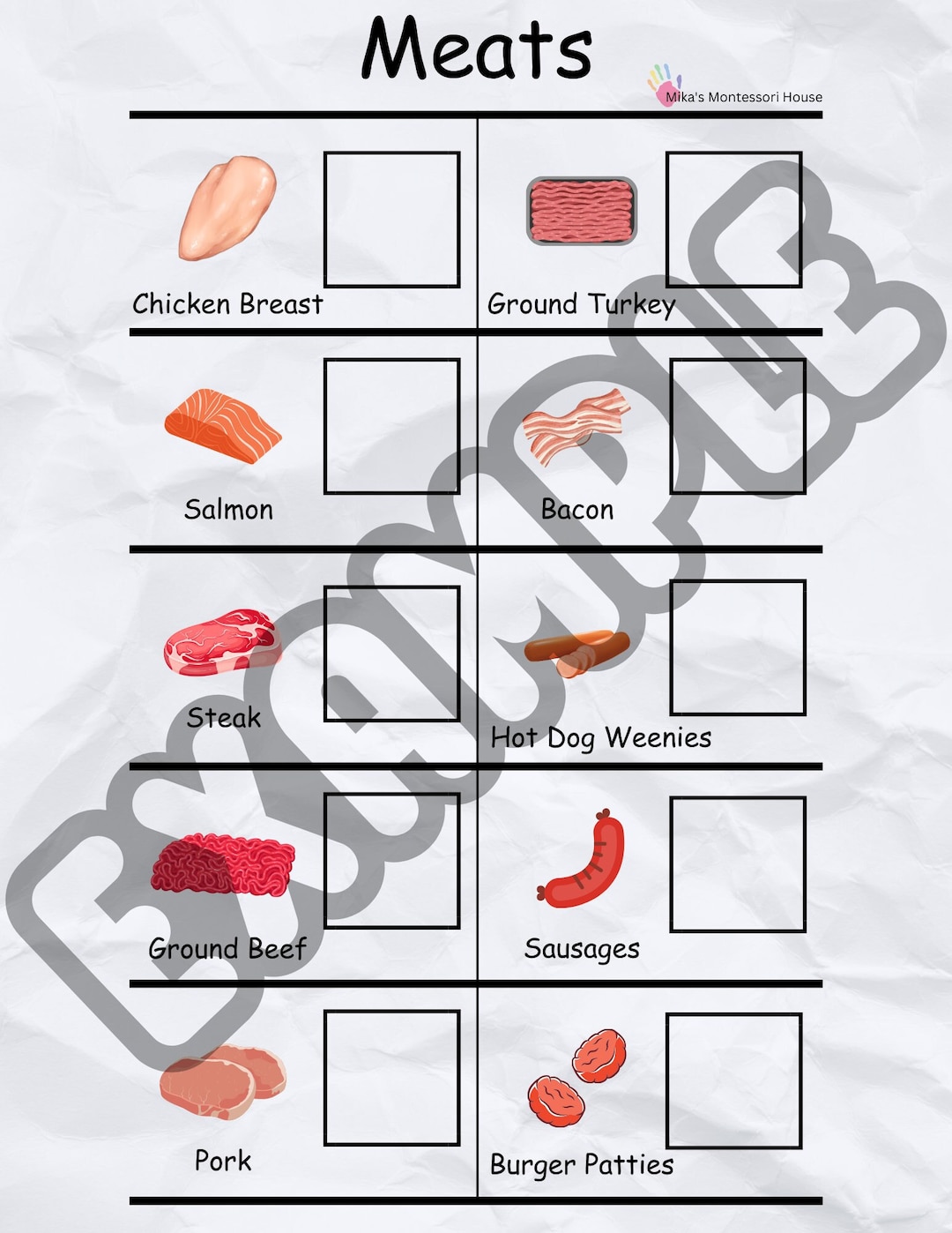 Montessori Visual Grocery List Digital Download Practical Life Learning ...