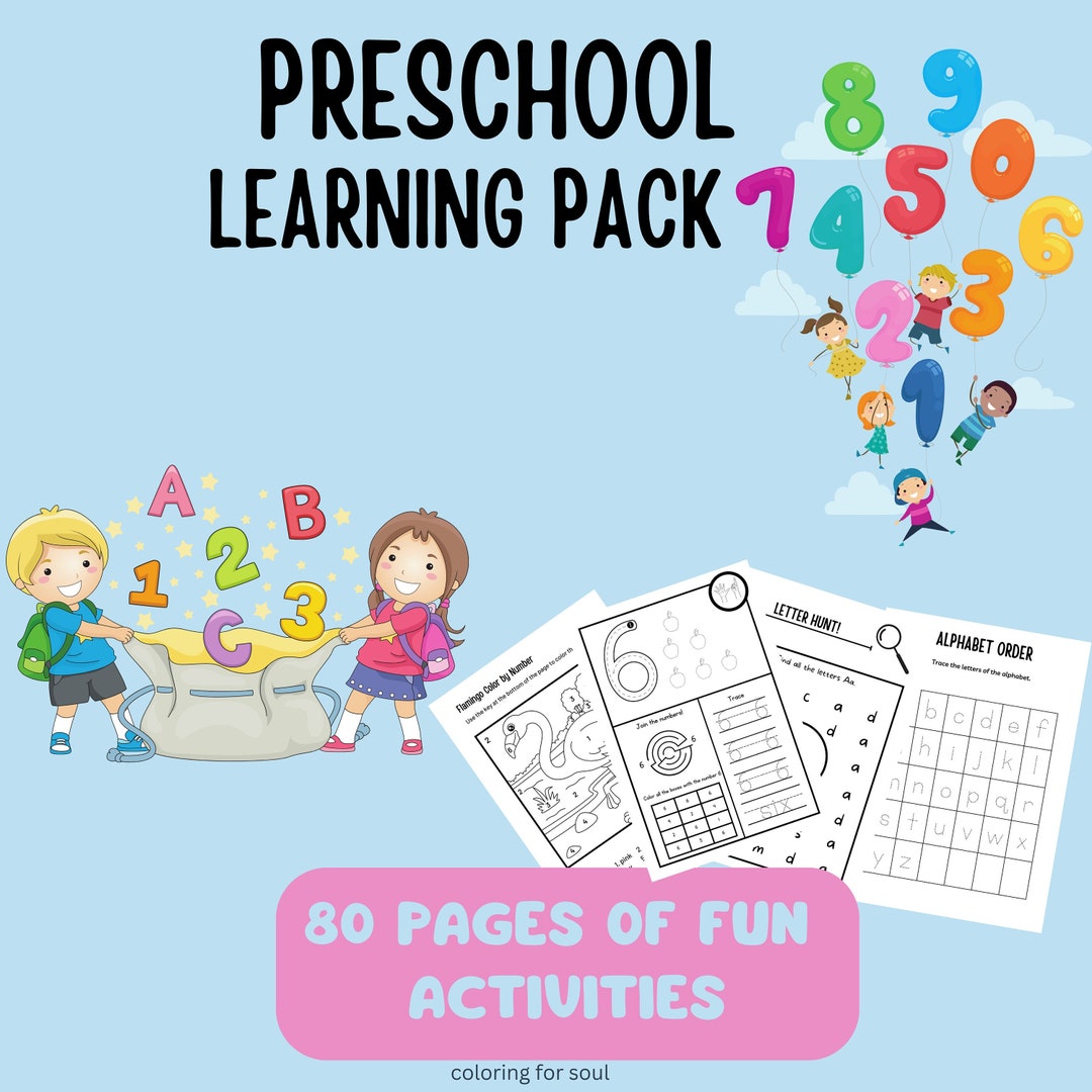 Preschool Learning Pack, Handwriting Practice the Alphabet, Numbers and ...