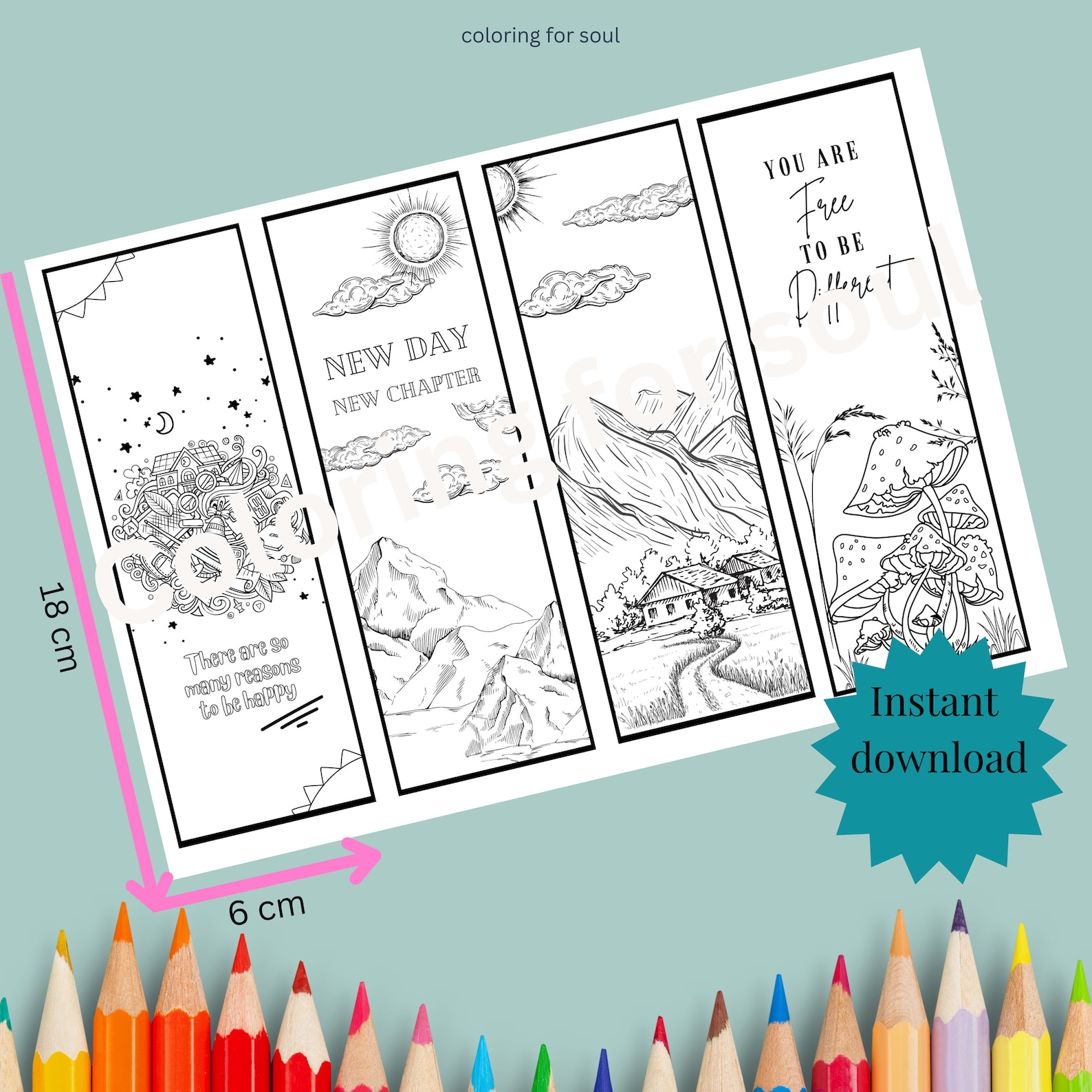 Reading Printable Coloring Bookmarks for Adults and Kids Library ...