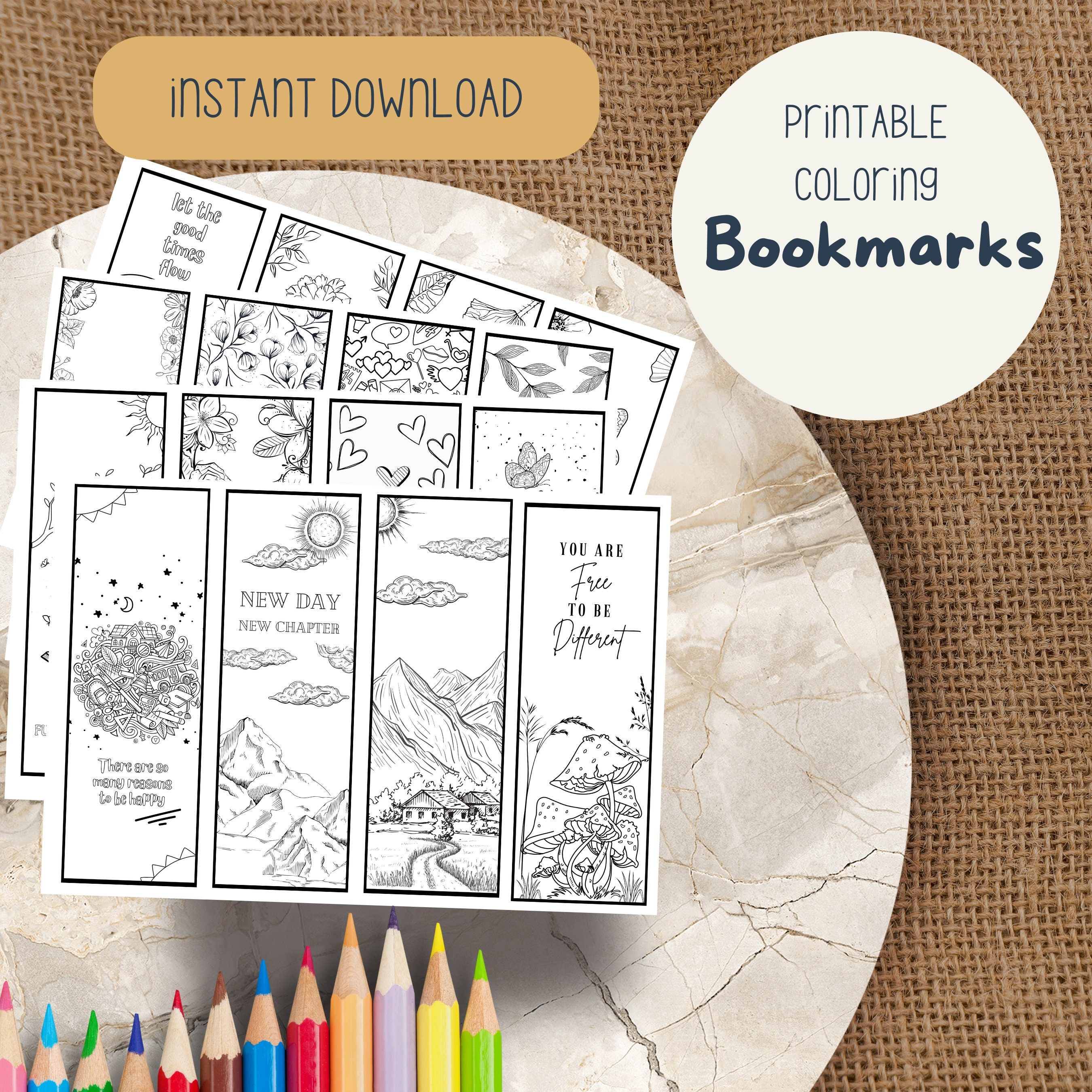 Reading Printable Coloring Bookmarks for Adults and Kids Library ...