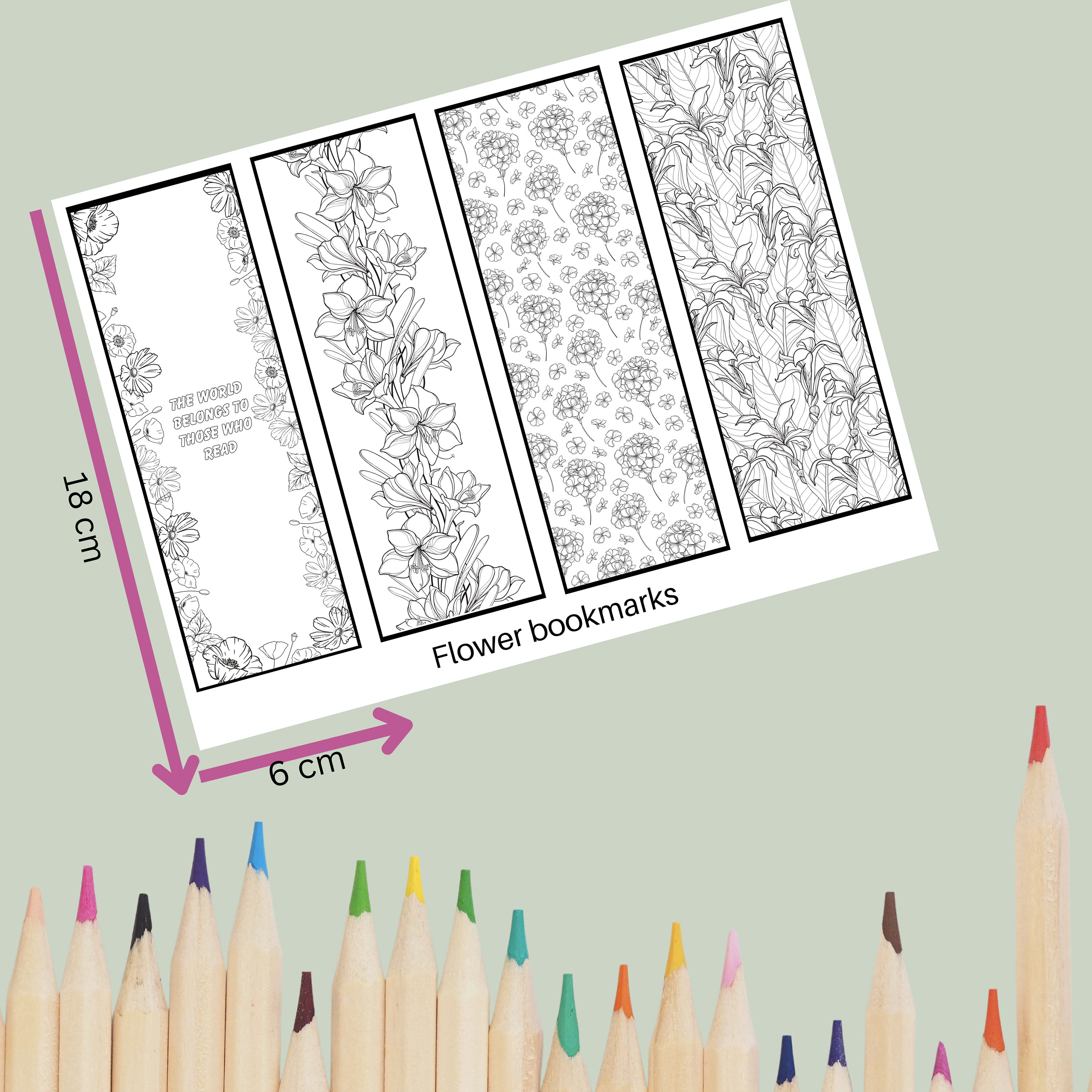 Flower Coloring Bookmarks for Adults & Teens (digital Download) - Etsy