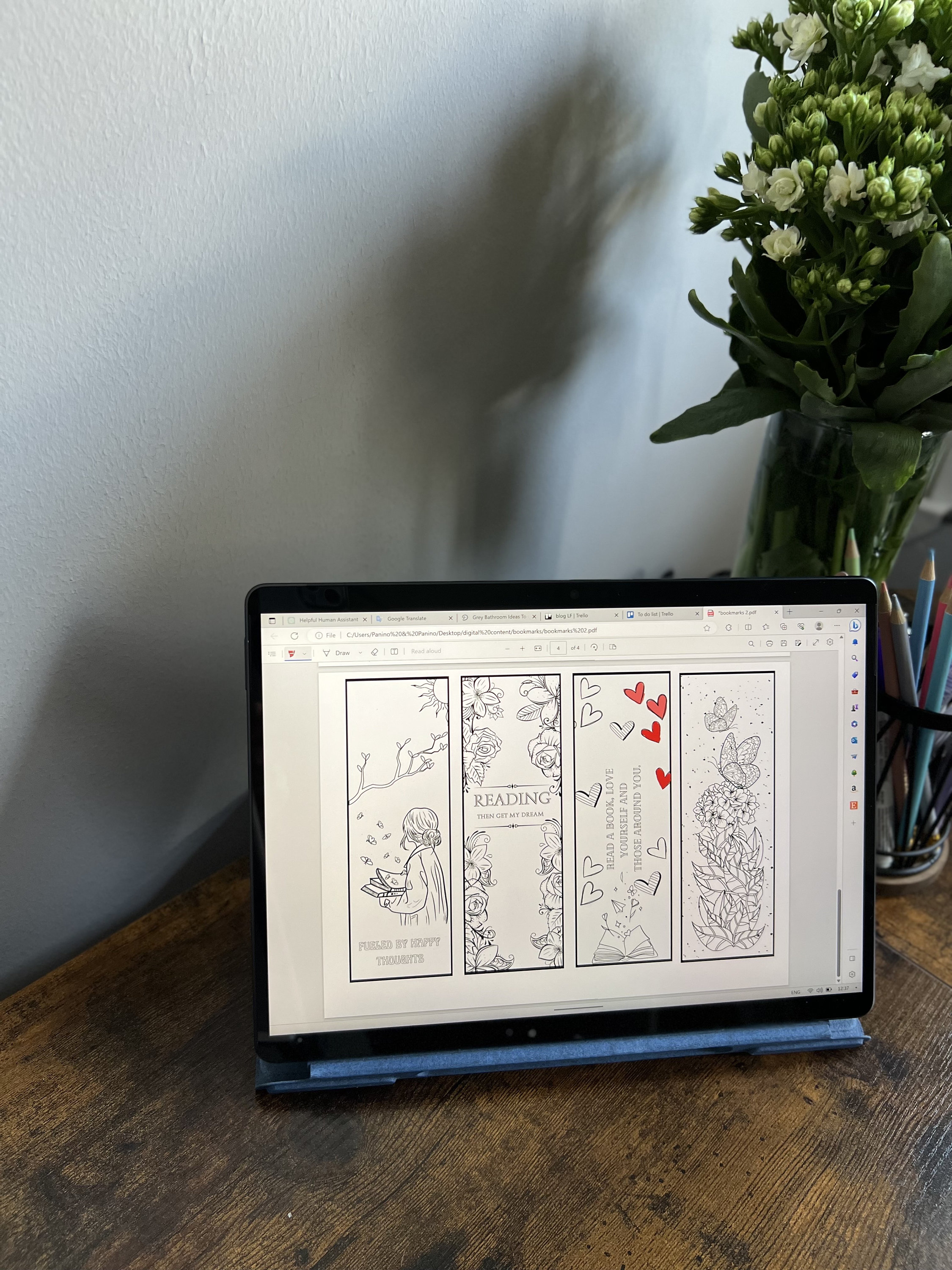 Reading Printable Coloring Bookmarks for Adults and Kids Library ...