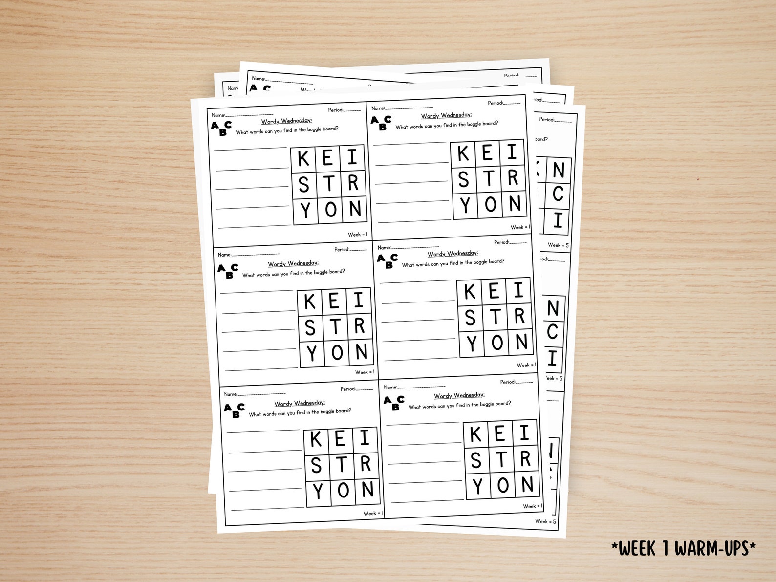 Wordy Wednesday Warm-ups - Classroom Materials - Etsy