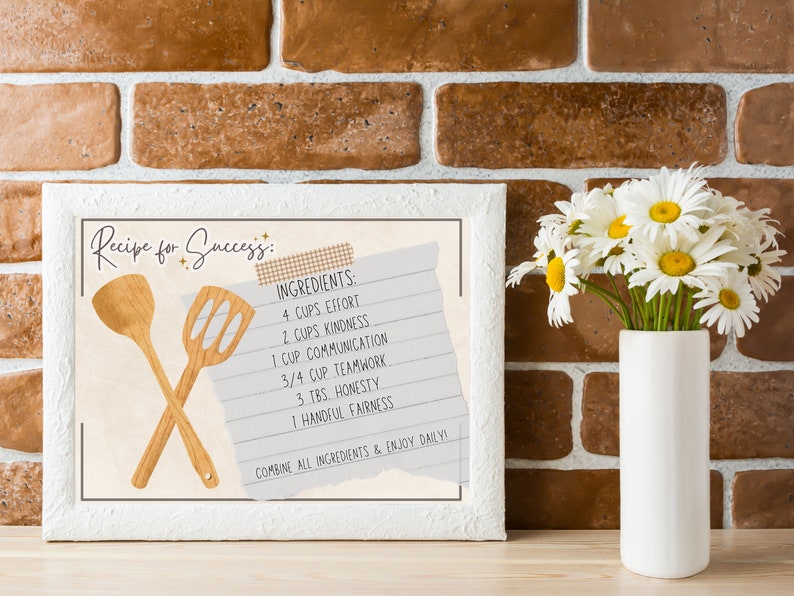 Recipe for SUCCESS // Classroom Poster // Digital Poster for Print - Etsy