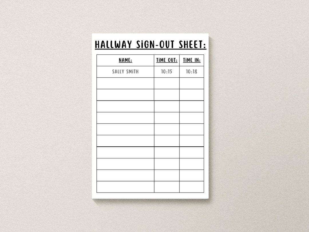 Hallway Sign-out // Classroom Resource // Digital Print - Etsy