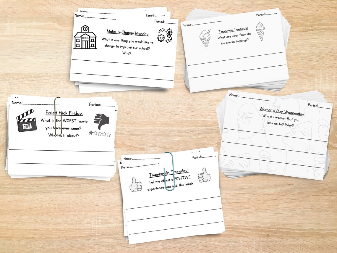 Weekly Warm-ups *ALL PACKS (#1 - #5)* // Warm-ups for Each Day of the ...