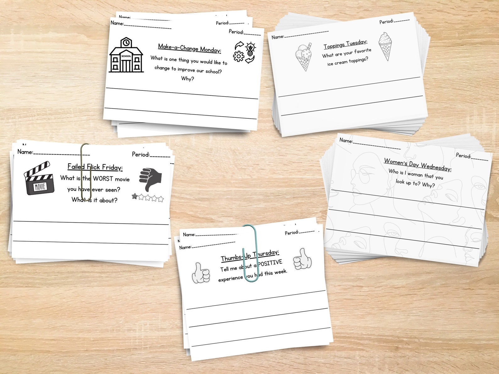 Weekly Warm-ups *ALL PACKS (#1 - #5)* // Warm-ups for Each Day of the ...