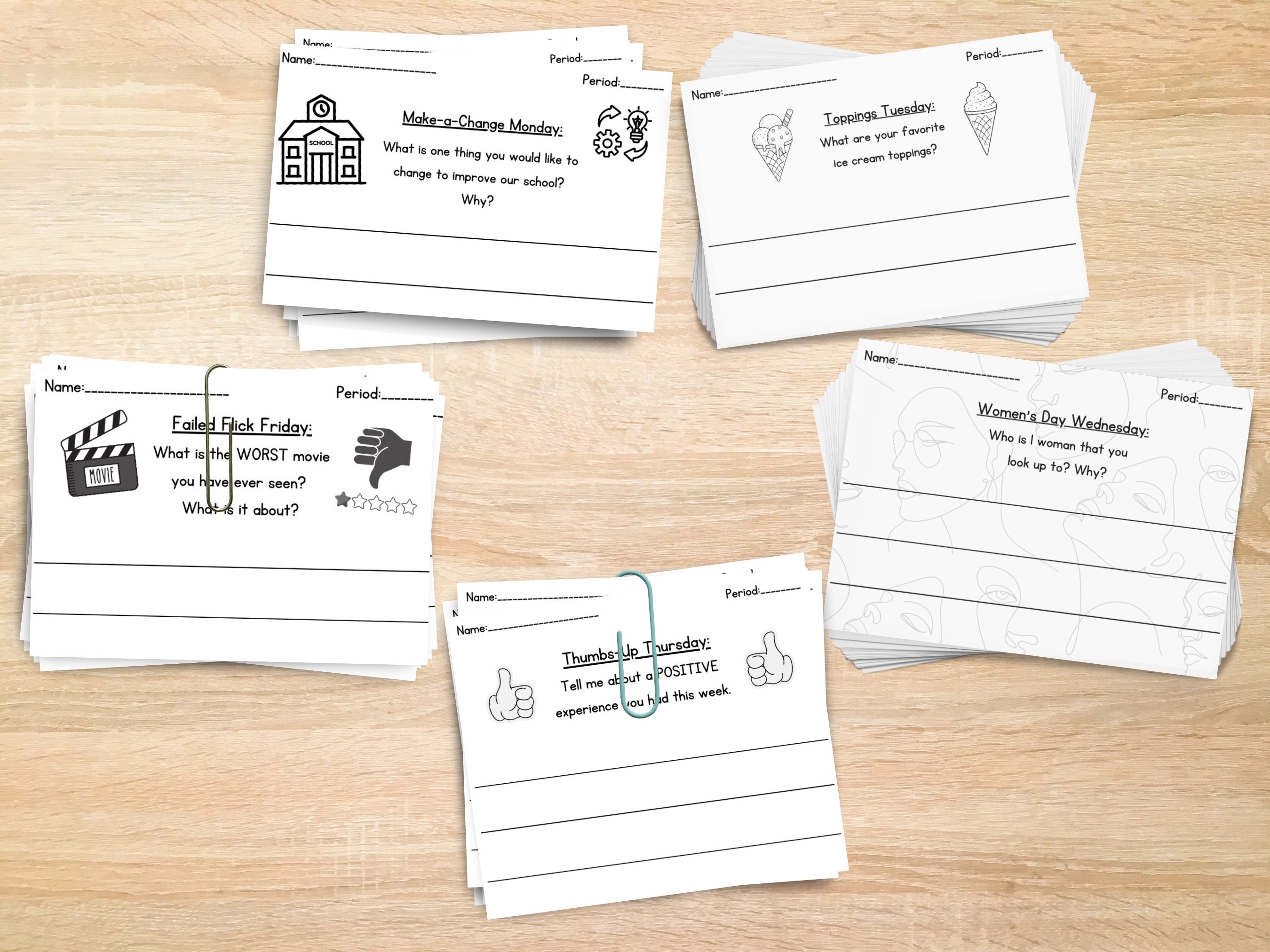 Weekly Warm-ups *ALL PACKS (#1 - #5)* // Warm-ups for Each Day of the ...