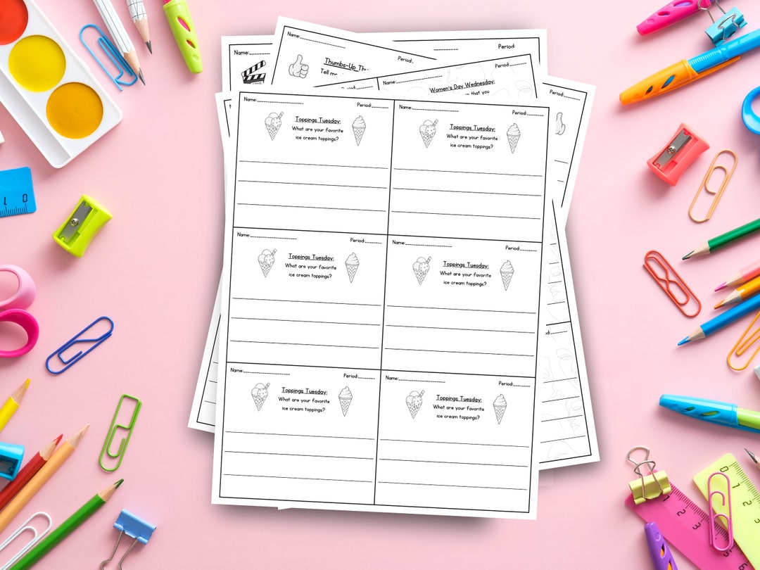 Weekly Warm-ups *PACK #2* // Warm-ups for Each Day of the Week ...