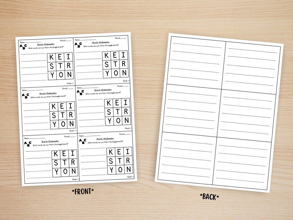 Wordy Wednesday Warm-ups - Classroom Materials - Etsy