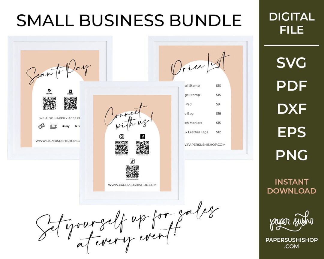 Printable Small Business Bundle Craft Fair Sign Set - Etsy