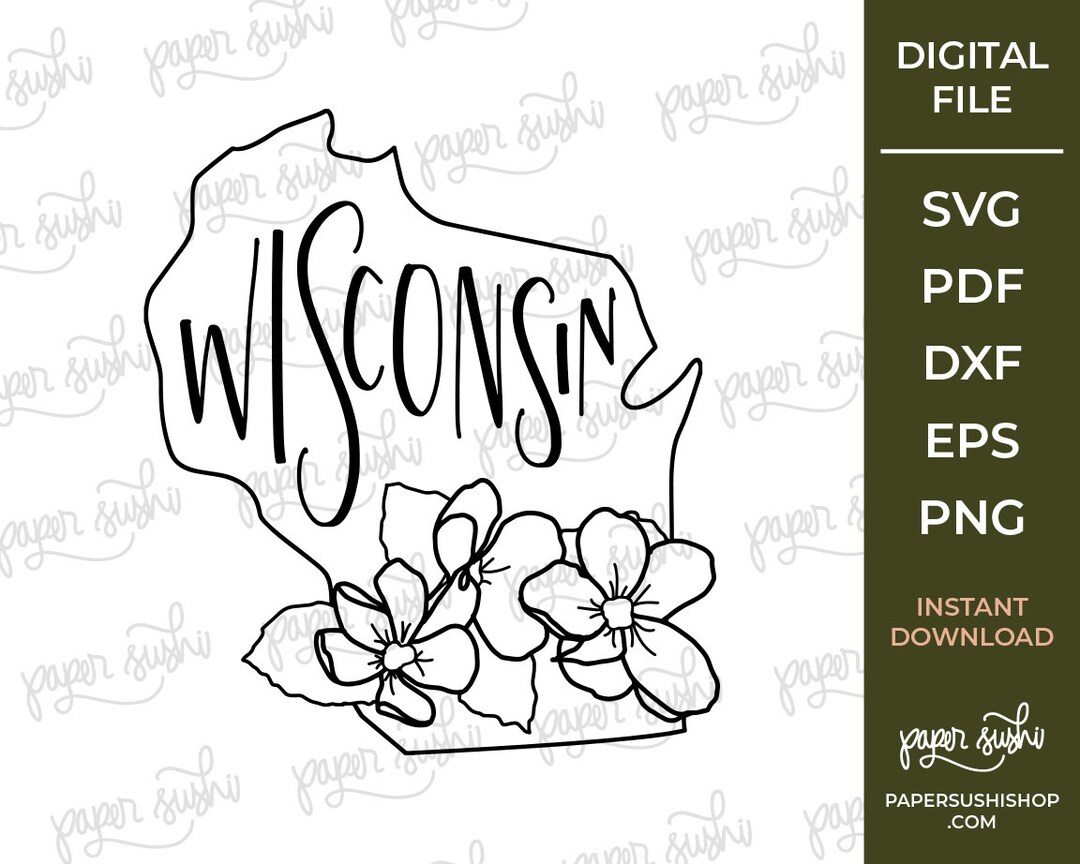 Wisconsin Wood Violets Hand Lettered SVG Design - Etsy