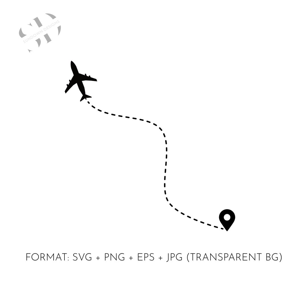 Airplane Dotted Line Instant Download Png/svg/eps/jpg Files - Etsy