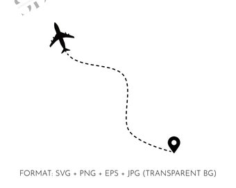 Airplane Dotted Line Instant Download Png/svg/eps/jpg Files - Etsy