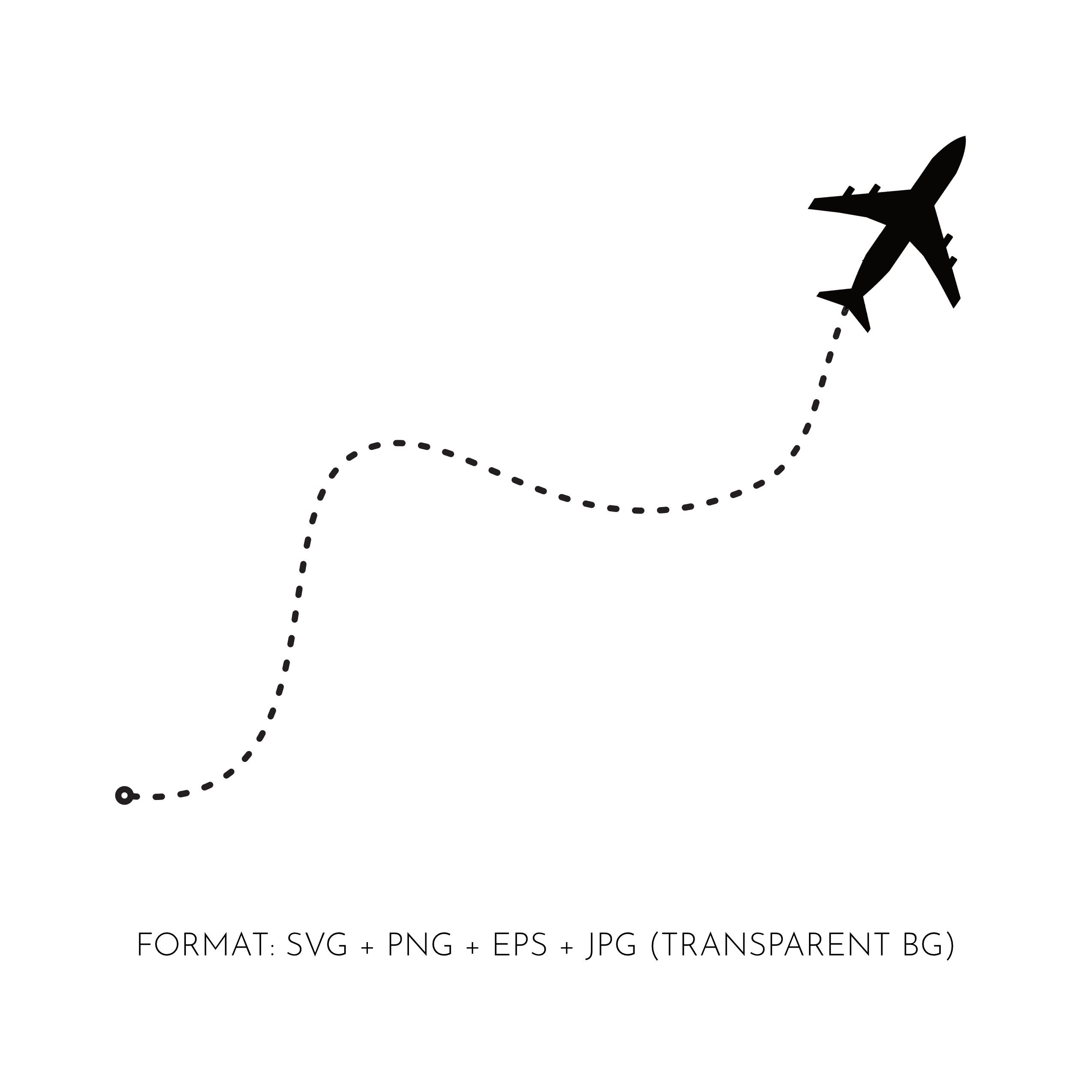 Airplane Dotted Line Instant Download Png/svg/eps/jpg Files - Etsy