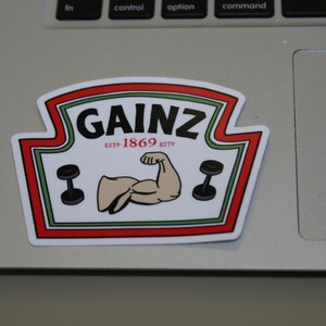 Gainz Gym Sticker-funny Gym Sticker, PREMIUM Quality, Laminated, Glossy ...