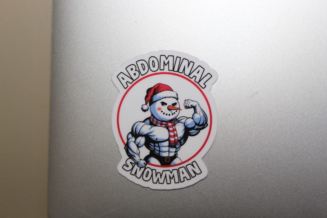 Abdominal Snowman, Funny Gym Sticker, Lifting Sticker, Leg Day Sticker ...