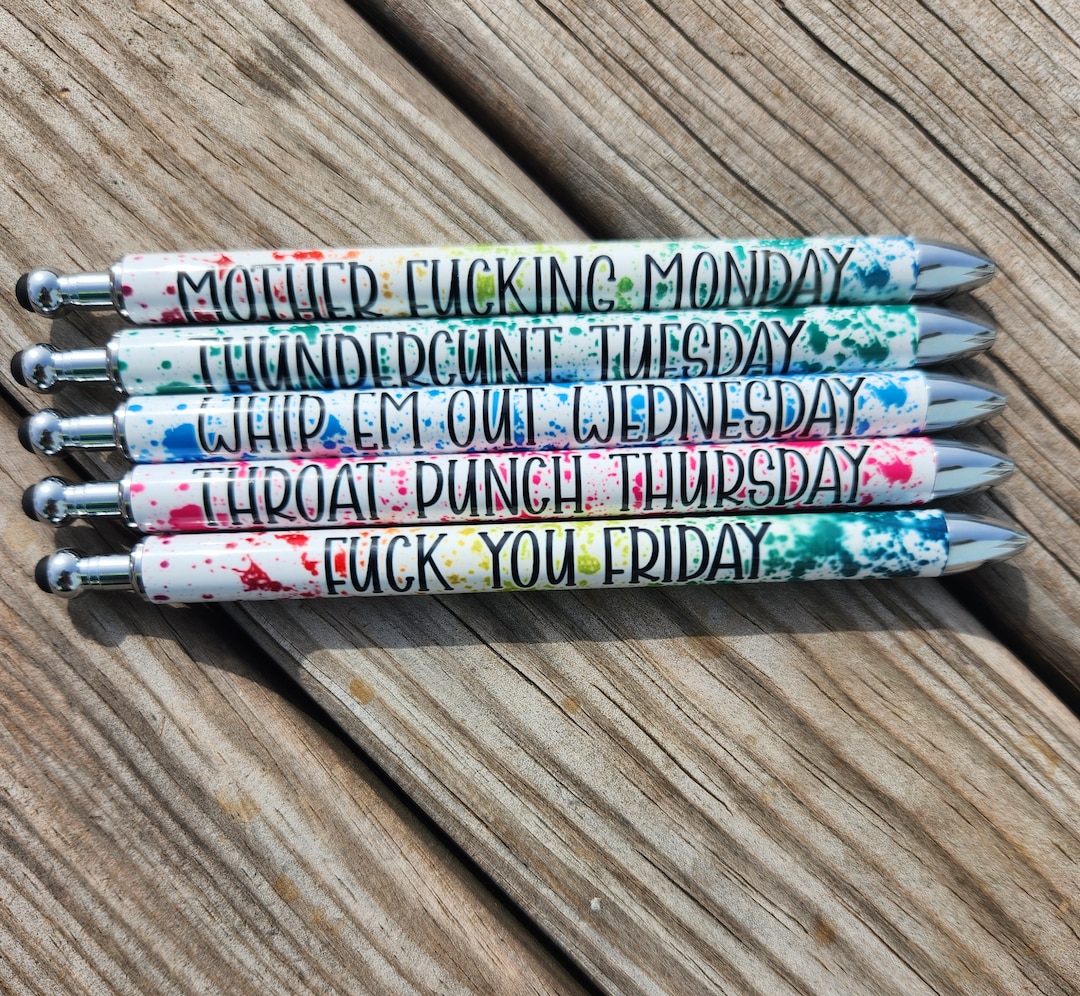 Days of the Week Pens. Pack of 5 - Etsy