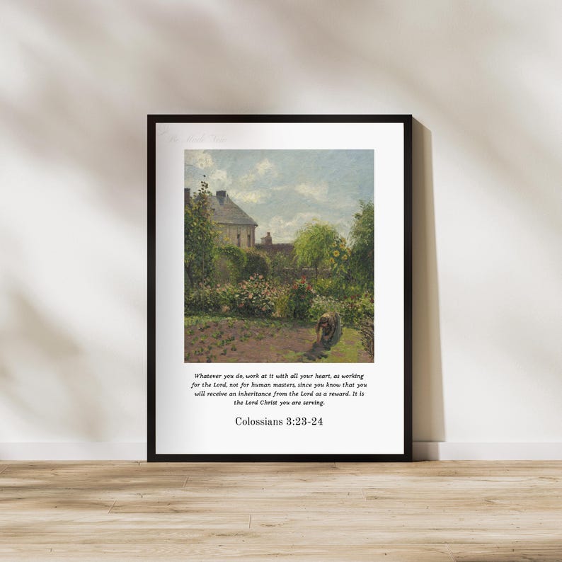 Colossians 3:23-24 Art Print | Cottage Core Christian Wall Art | Oil ...