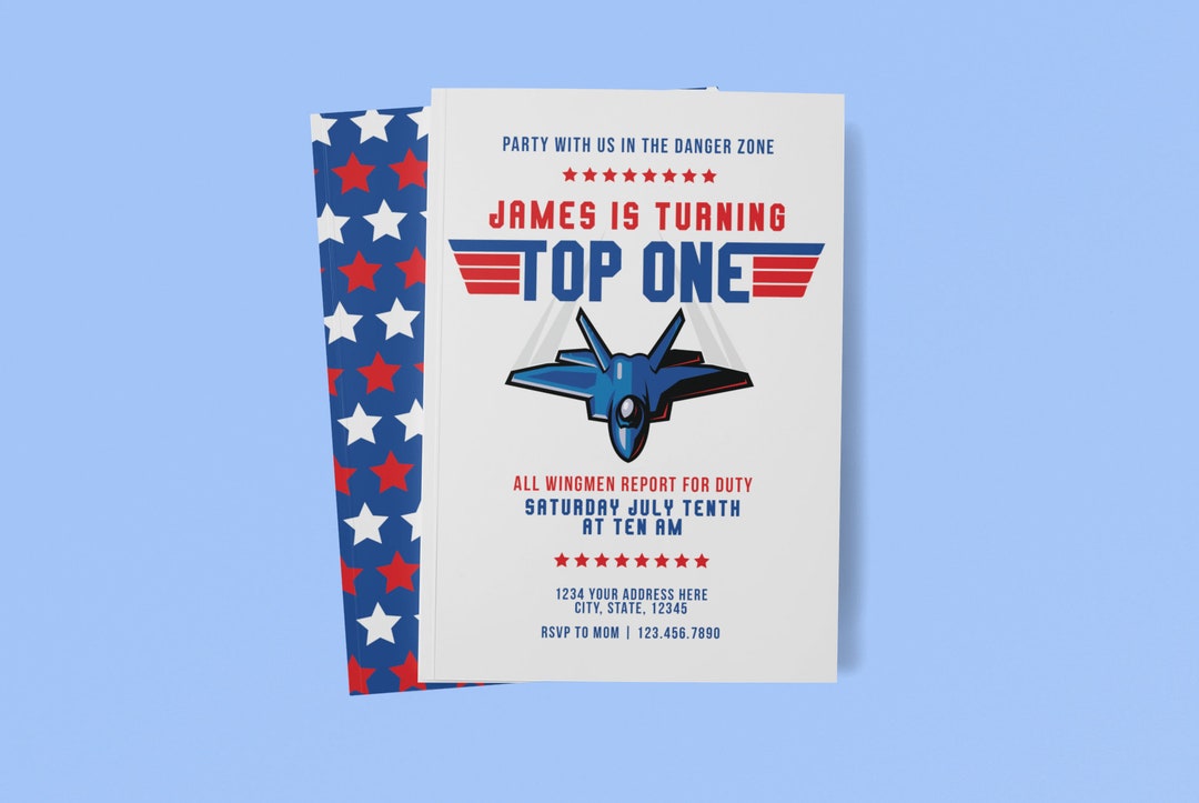 Top One Birthday Party Personalized Invitation Customizable DIY Instant ...