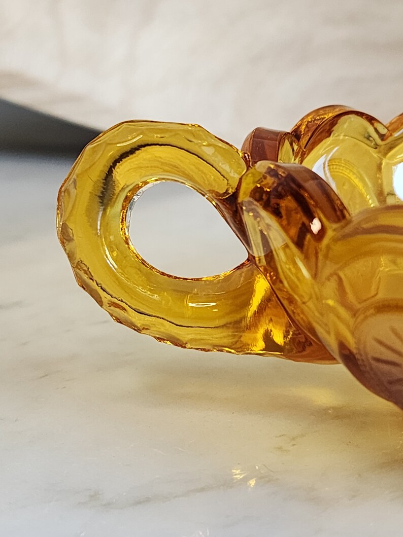 Vintage Amber Glass Coin Glass Pattern Fostoria Candy Dish Accent Piece ...