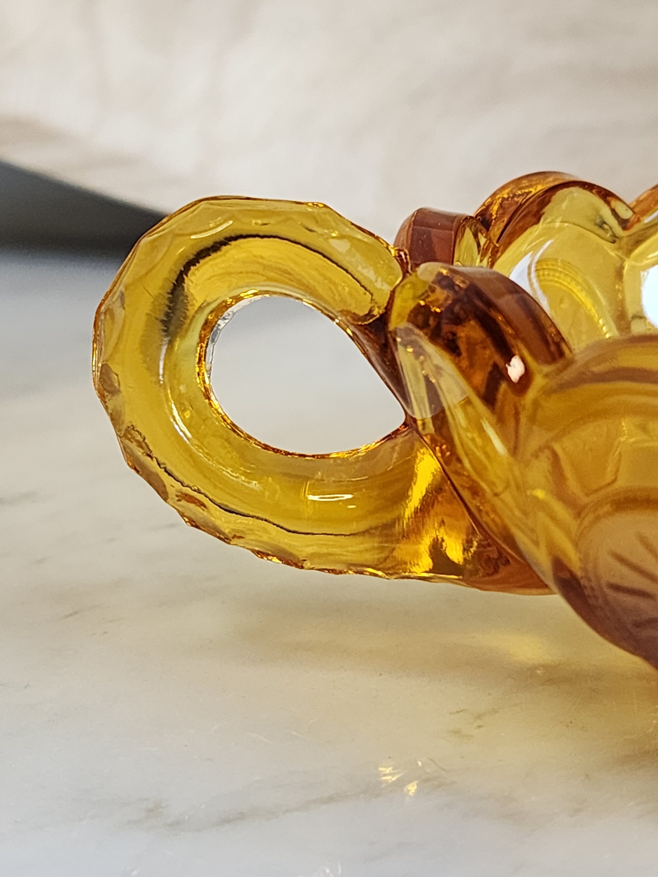 Vintage Amber Glass Coin Glass Pattern Fostoria Candy Dish Accent Piece ...