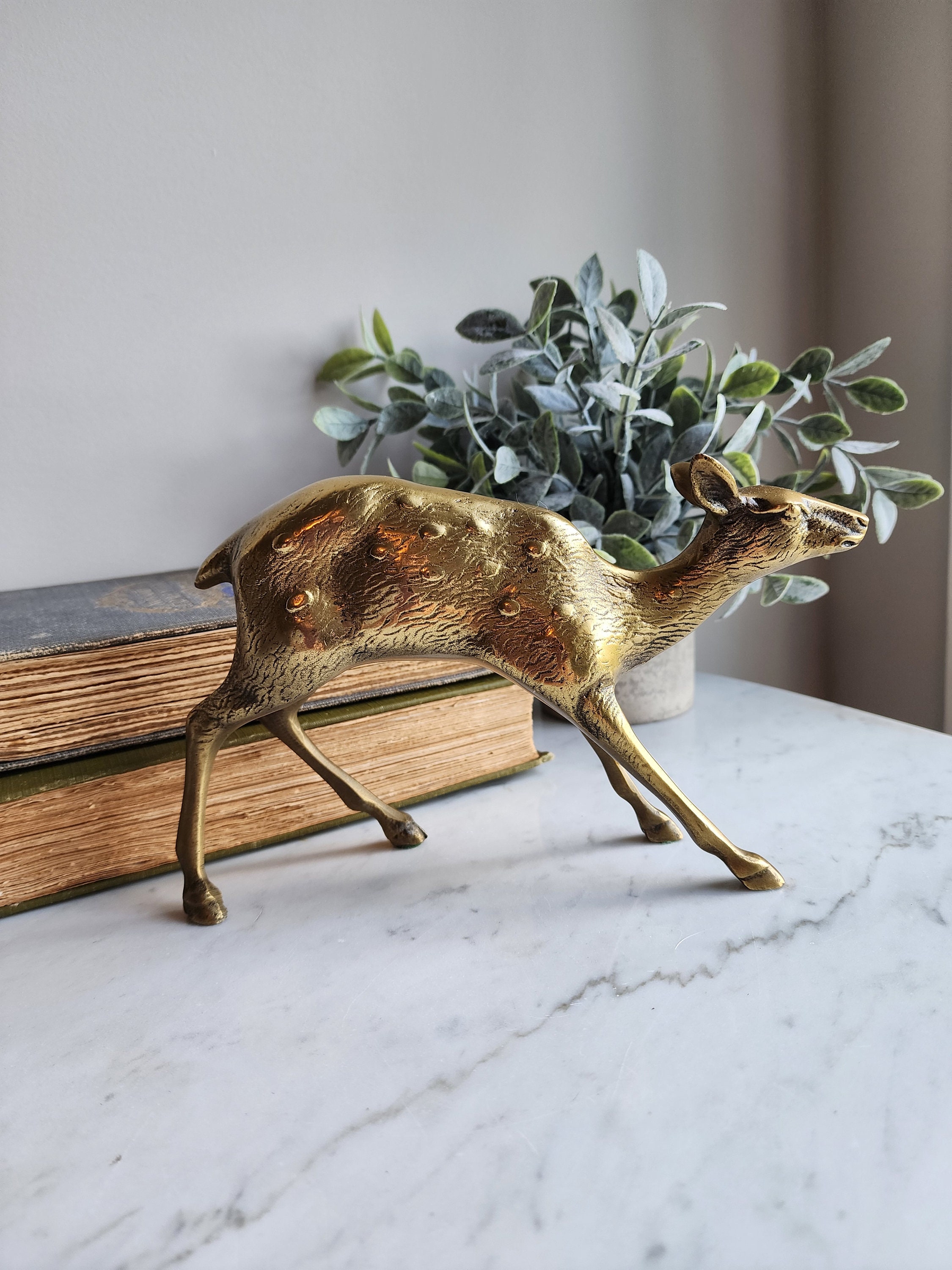 Vintage Brass Deer Mid Century Modern Brass Animal Figurine - Etsy