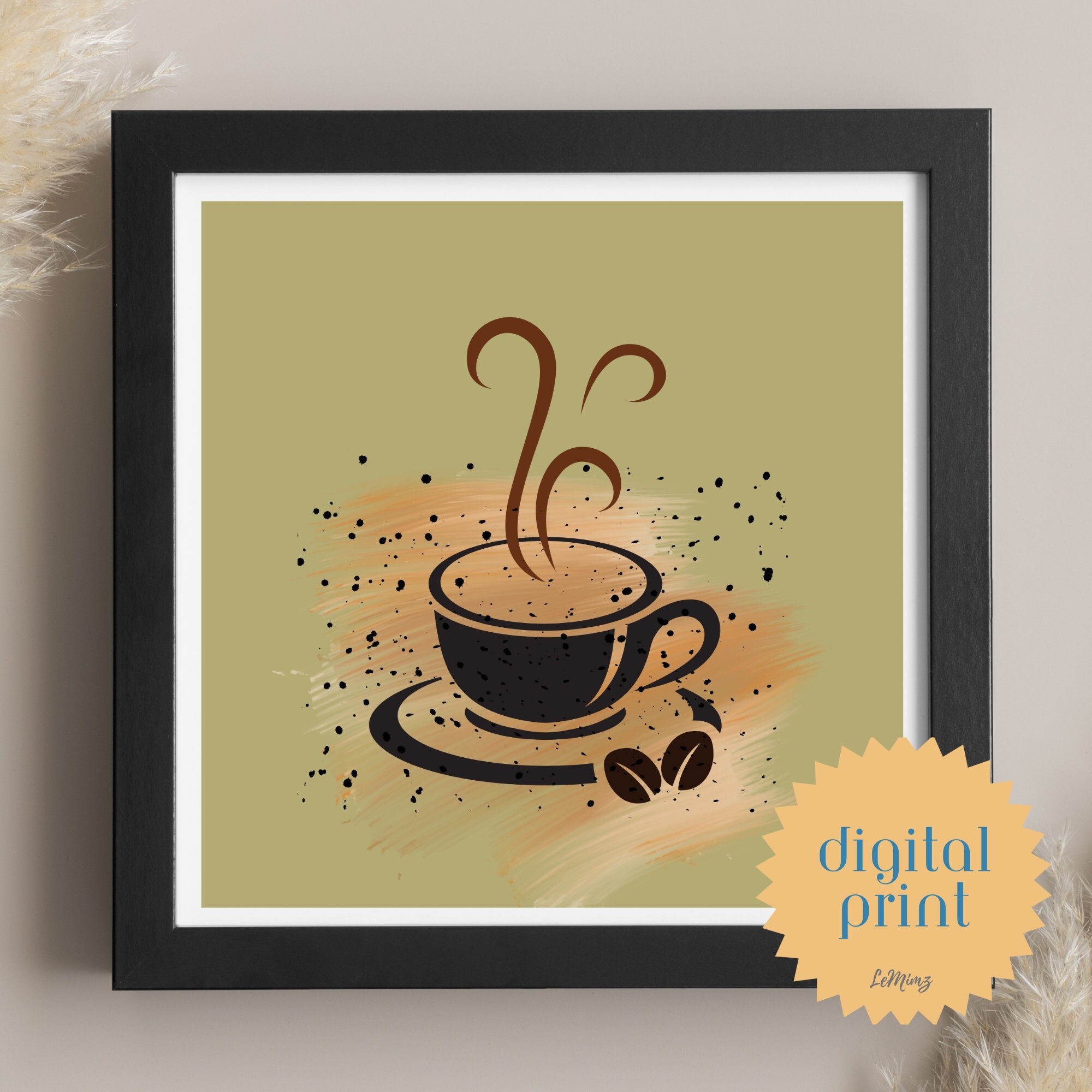 Coffee Lover Art Print, Coffee Printable Wall Art, Kitchen Wall Decor ...