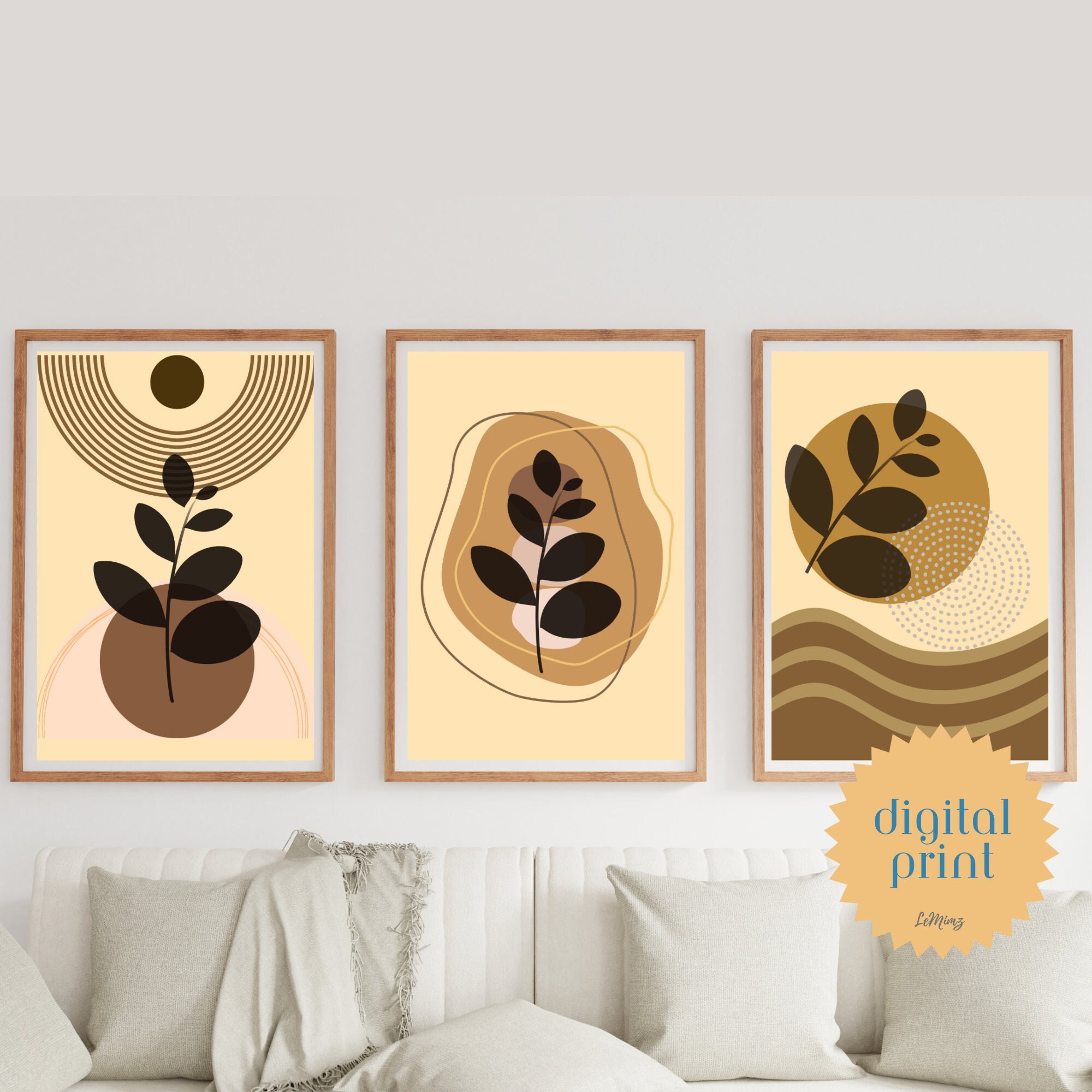 Set of 3 Boho Art Prints/ Boho Style Wall Art / Boho Pintable Wall Art ...