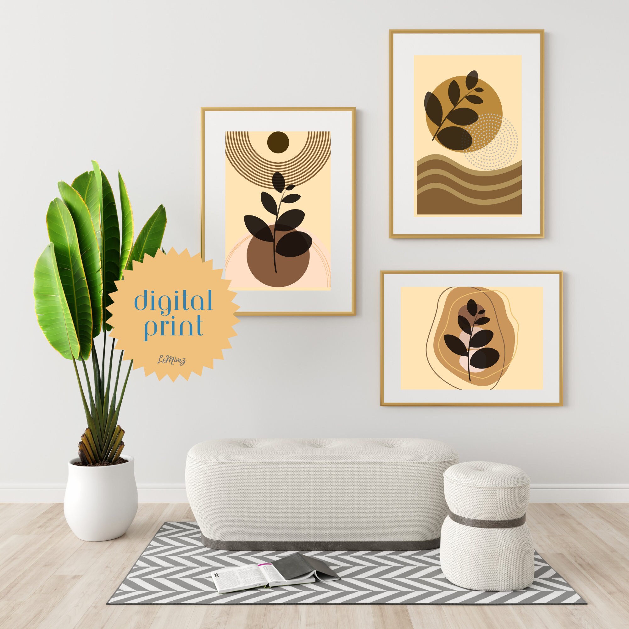 Set of 3 Boho Art Prints/ Boho Style Wall Art / Boho Pintable Wall Art ...