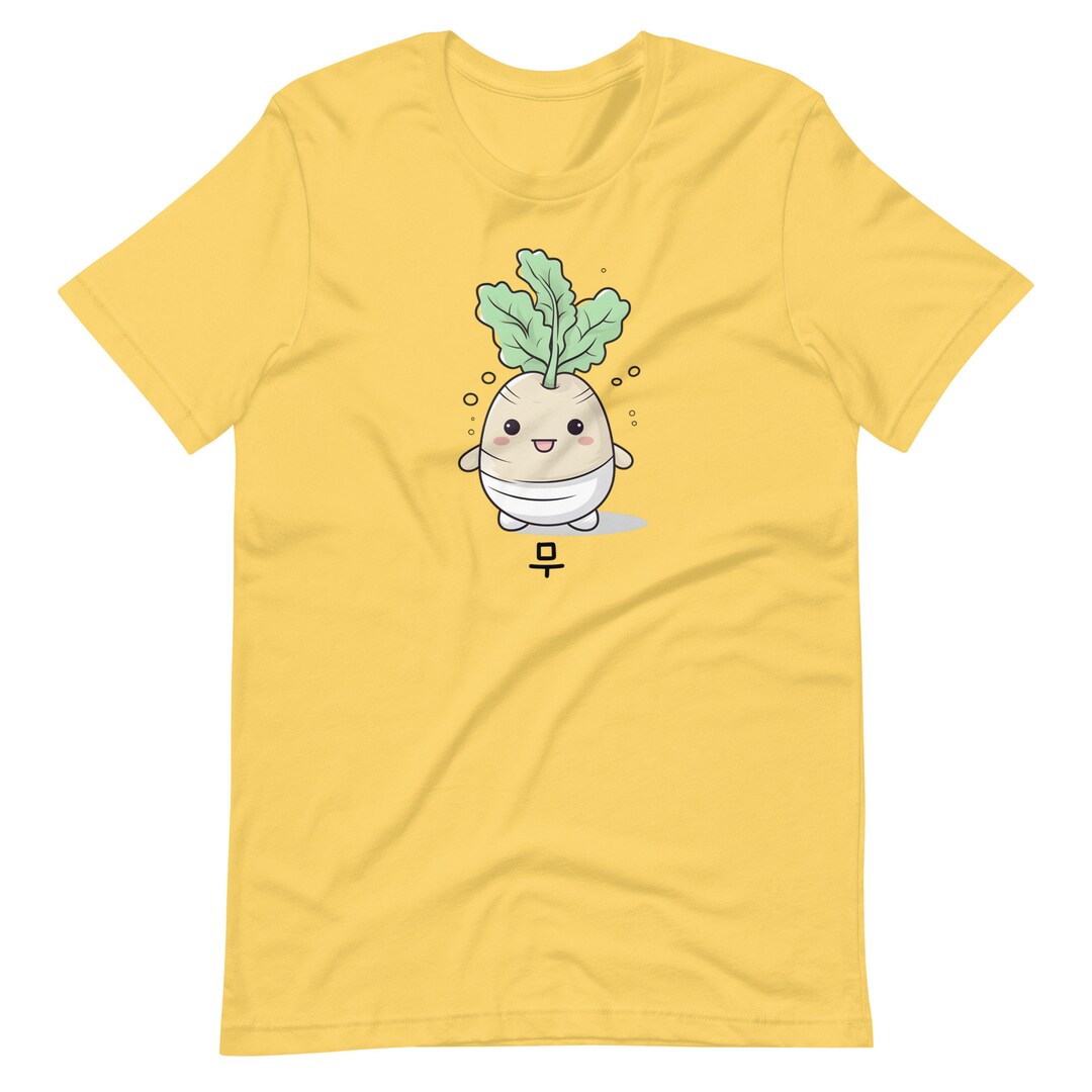 Cute Kawaii Yellow T-shirt Daikon Radish Korean Clothes Radish Korean ...