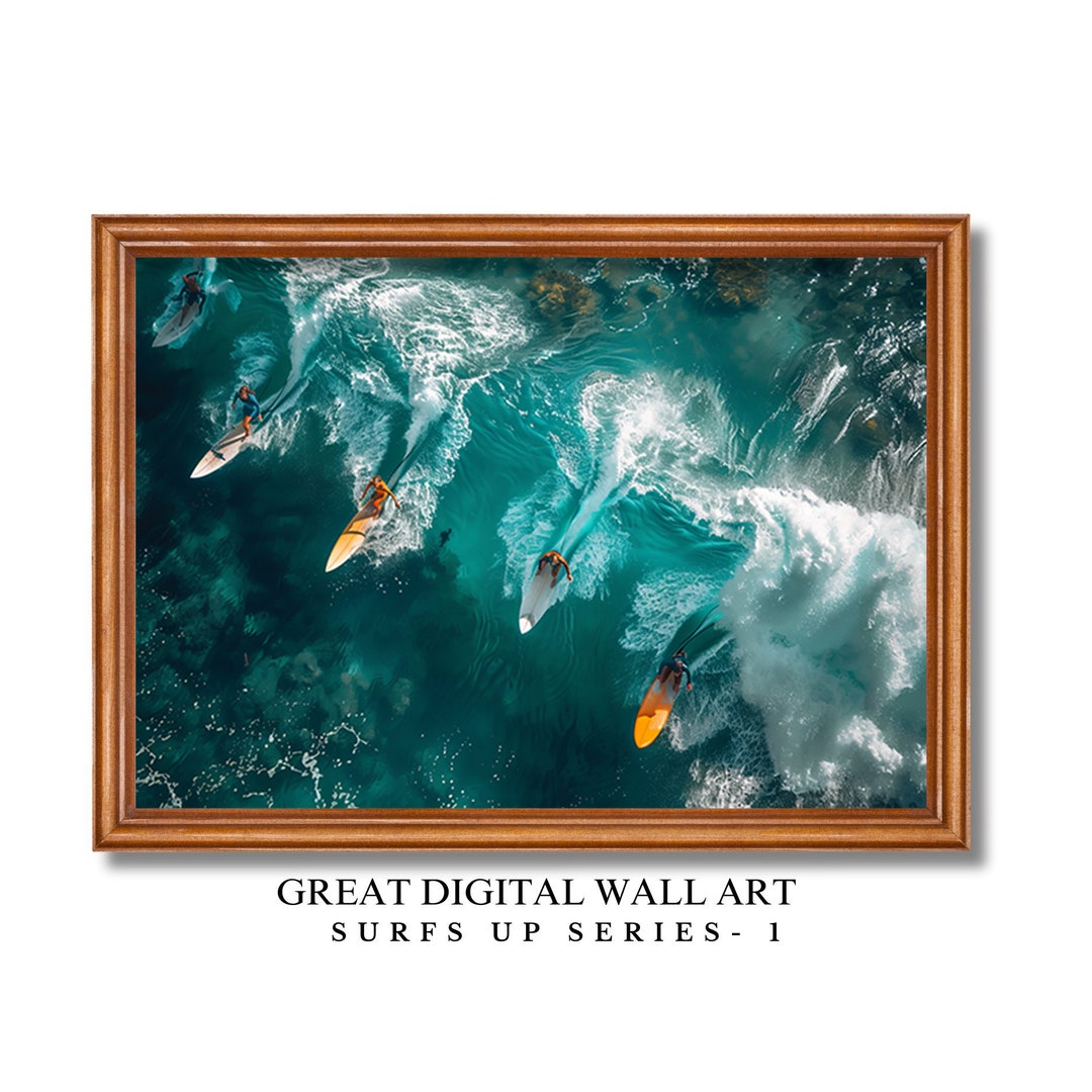 SURFS UP - Beach Wall Art Prints, Coastal Prints, Beach Prints, Beach ...