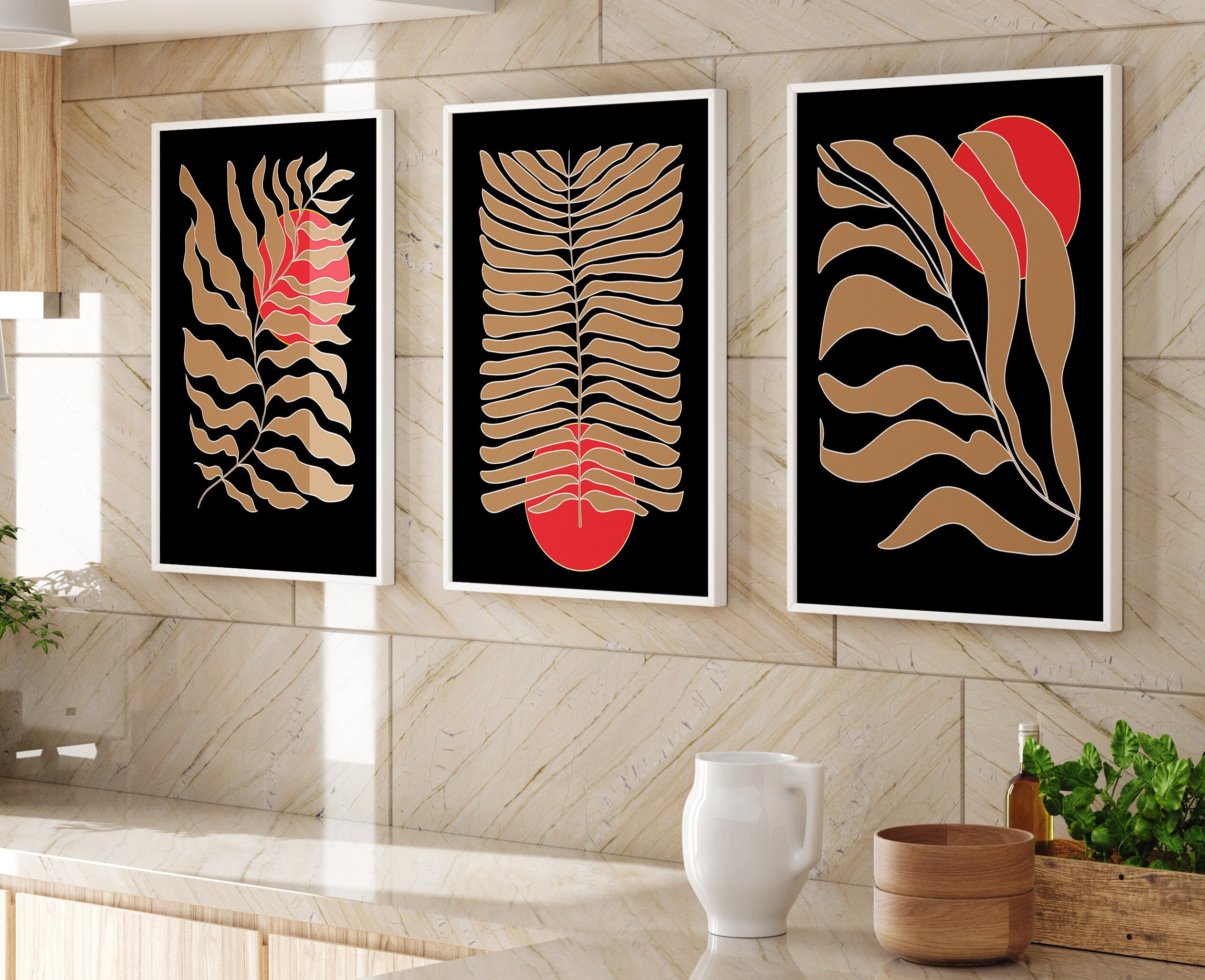 DIGITAL DOWNLOAD. matisse New Fern 1, Geometric Wall Art, Set of 3 ...
