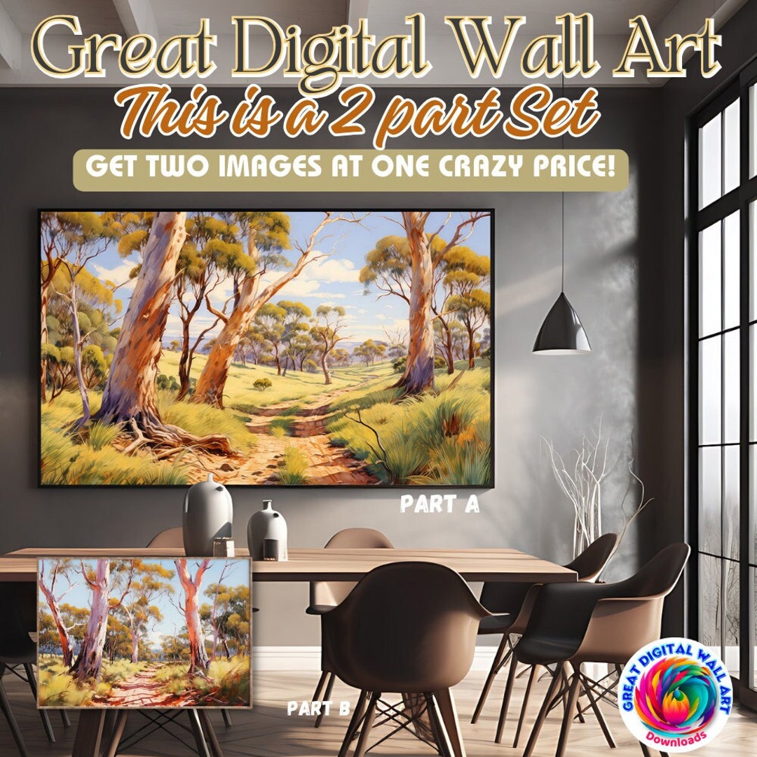 Australian Wall Art, 2 IMAGE Set in Style Australian Artist Albert ...