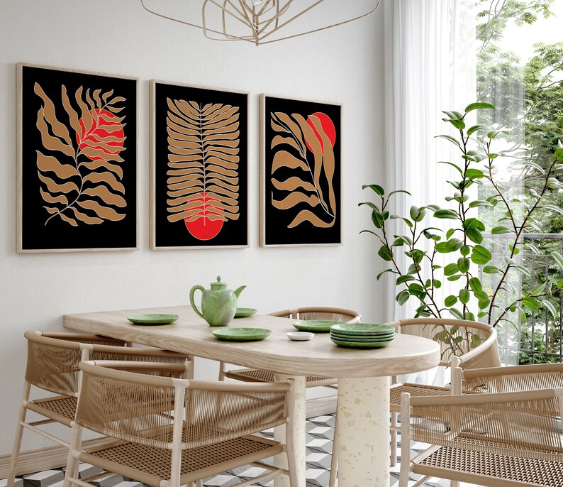 DIGITAL DOWNLOAD. matisse New Fern 1, Geometric Wall Art, Set of 3 ...