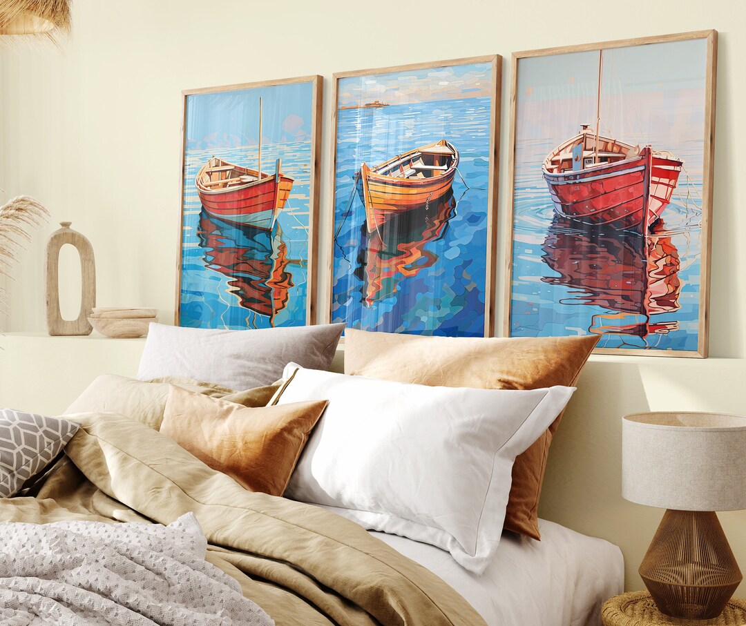 DIGITAL ART, Classic Wooden Rowboats Digital Downloads, Set of 3 High ...
