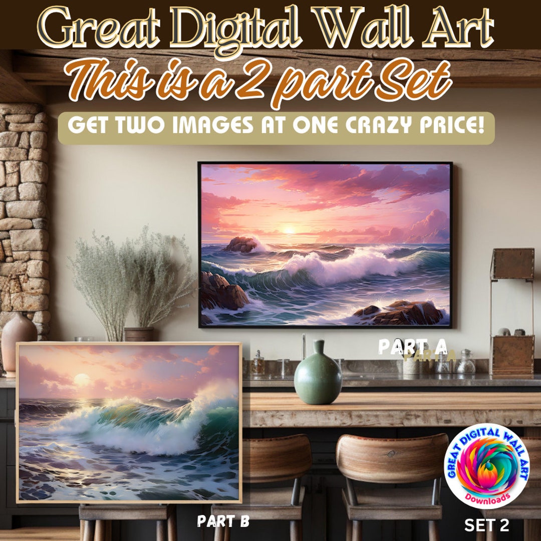 DIGITAL DOWNLOADS. Wall Art, Print Set of 2 Beautiful Prints Oil ...