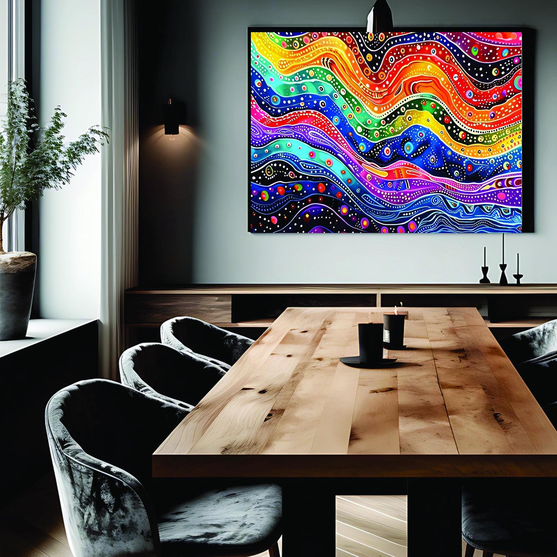 Aboriginal Inspired Dot Art Print: Geometric Landscape (digital ...
