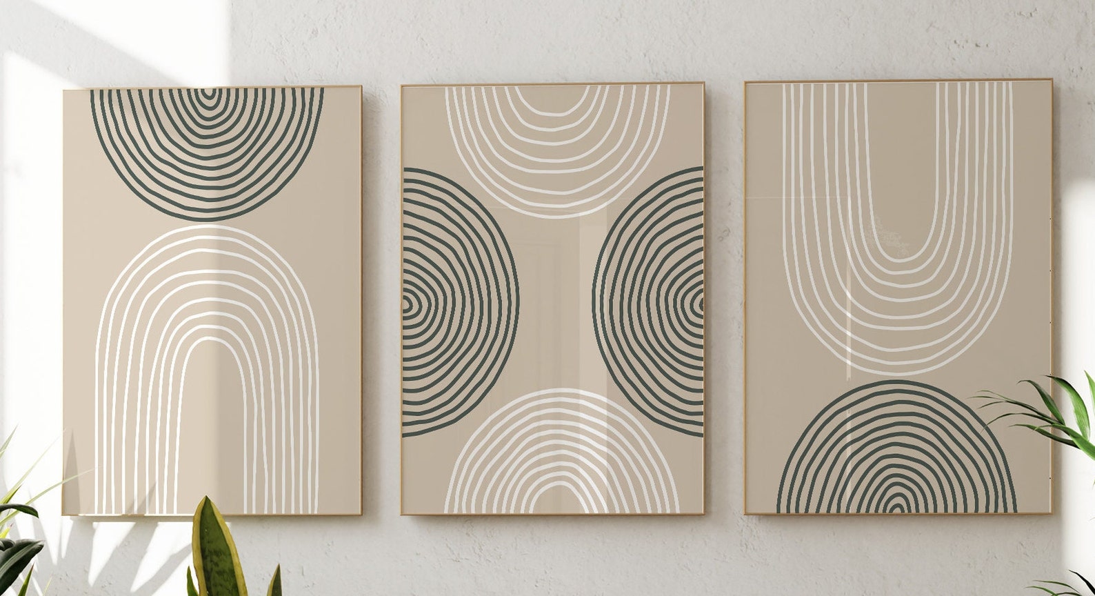 New Design "u-turns" Modern Geometric Wall Art, Set 3, Digital Download ...