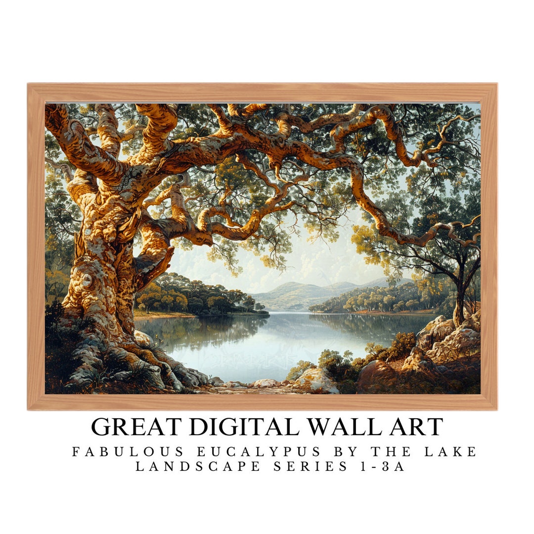 Giant Eucalyptus Tree 3A by the Lake Australian Wall Art Outback ...
