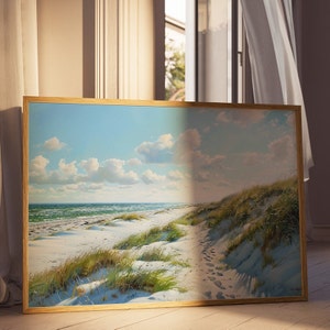 Vintage Coastal 2 Seaside, Dunes Painting, Rustic Beach Art, Beach ...
