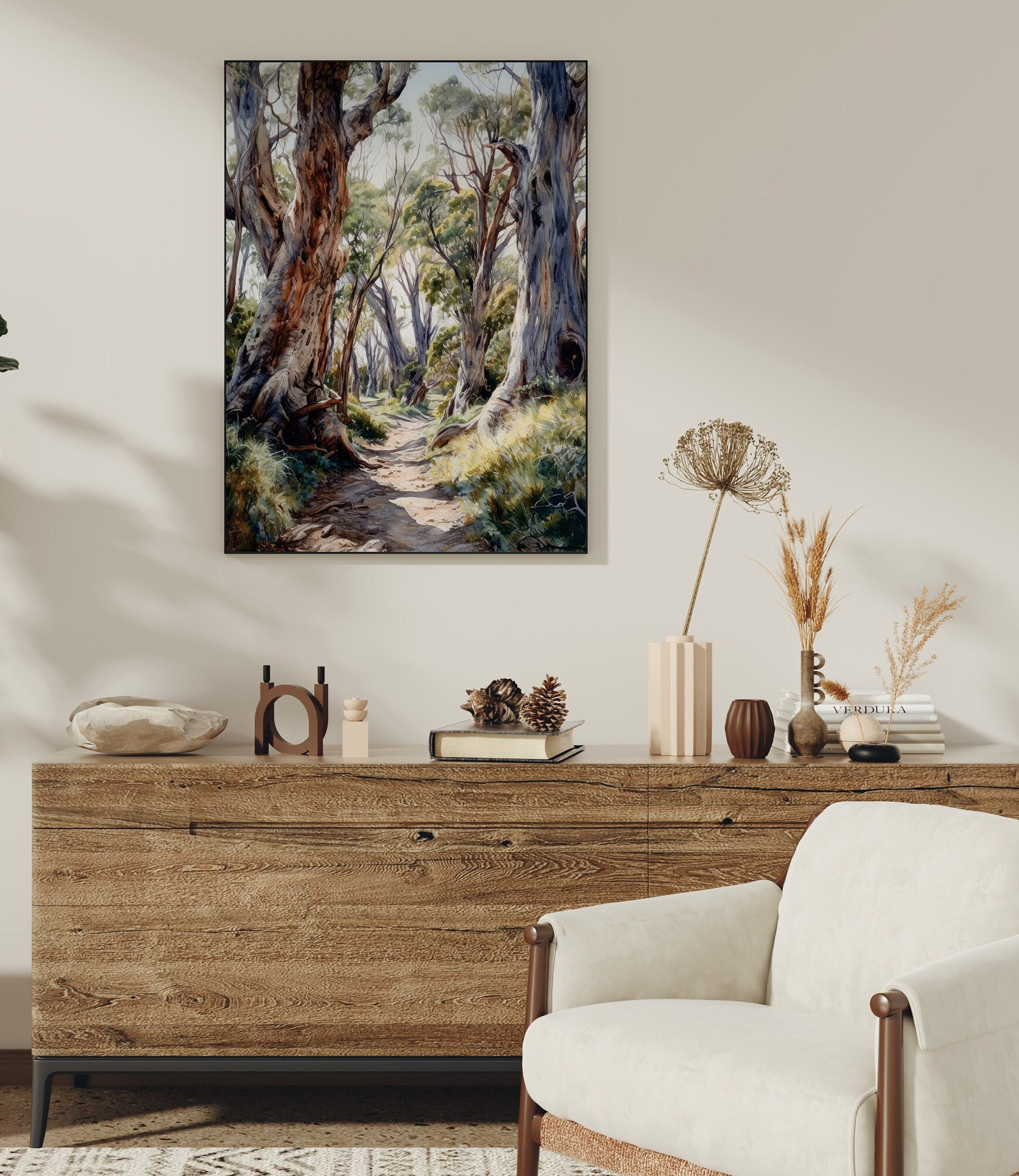 Australian Wall Art Print Giant Silky Oak 2, Outback Landscape Rural ...